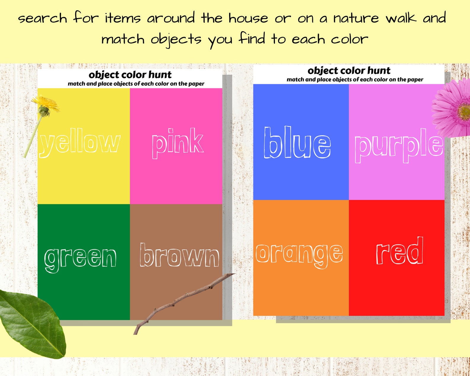 Color Scavenger Hunt Printable / Kids Activity / Color Printable ...