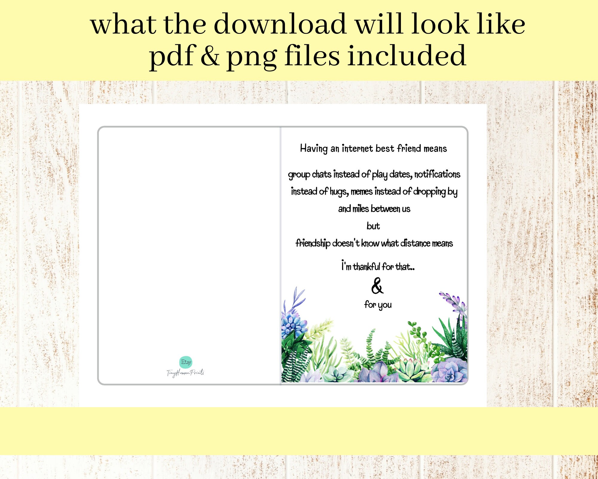 Internet Best Friend Printable Greeting Card Thankful for You/ - Etsy