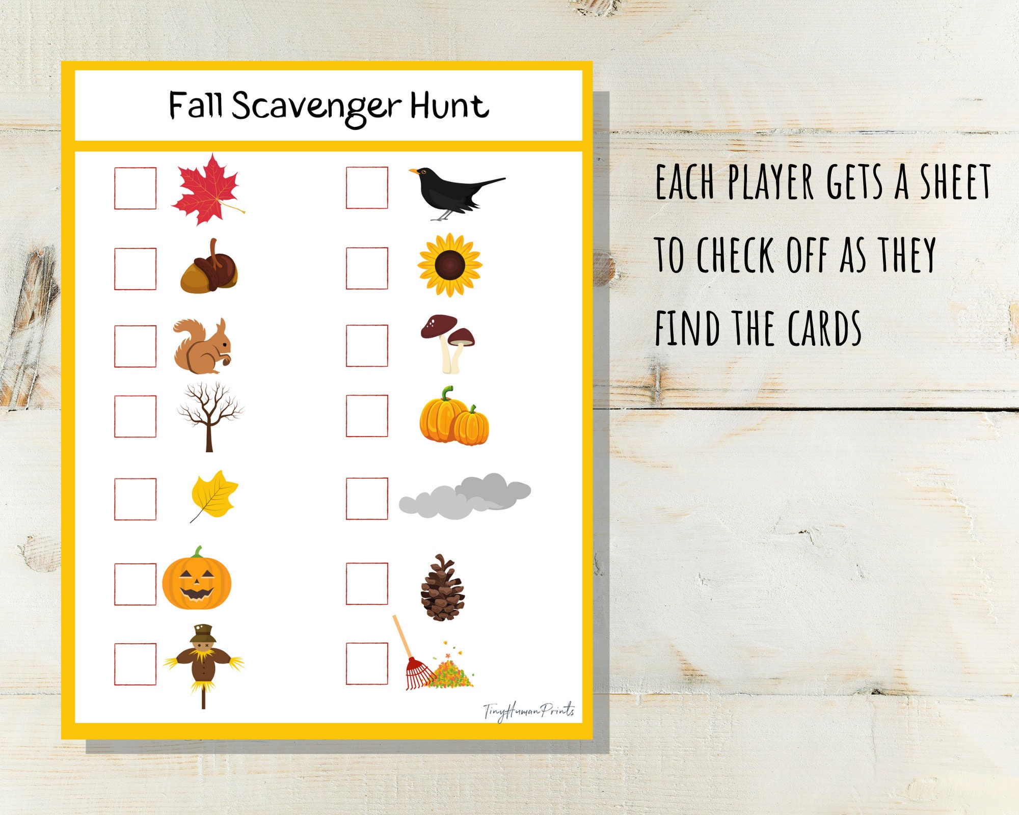 Fall Scavenger Hunt Seek and Find / Indoor Activity for Kids / Autumn ...