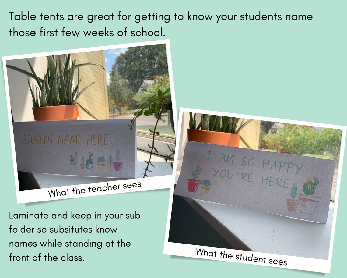 Classroom Name Plates / Succulent Classroom Décor / Editable - Etsy