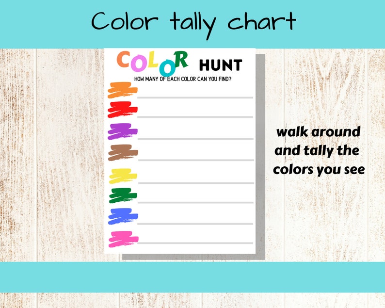 Color Scavenger Hunt Printable / Kids Activity / Color Printable ...