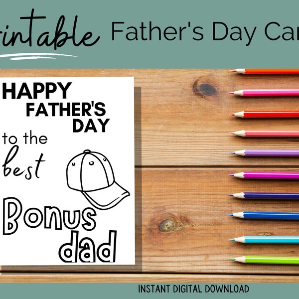 Bonus Dad Coloring Card - Etsy