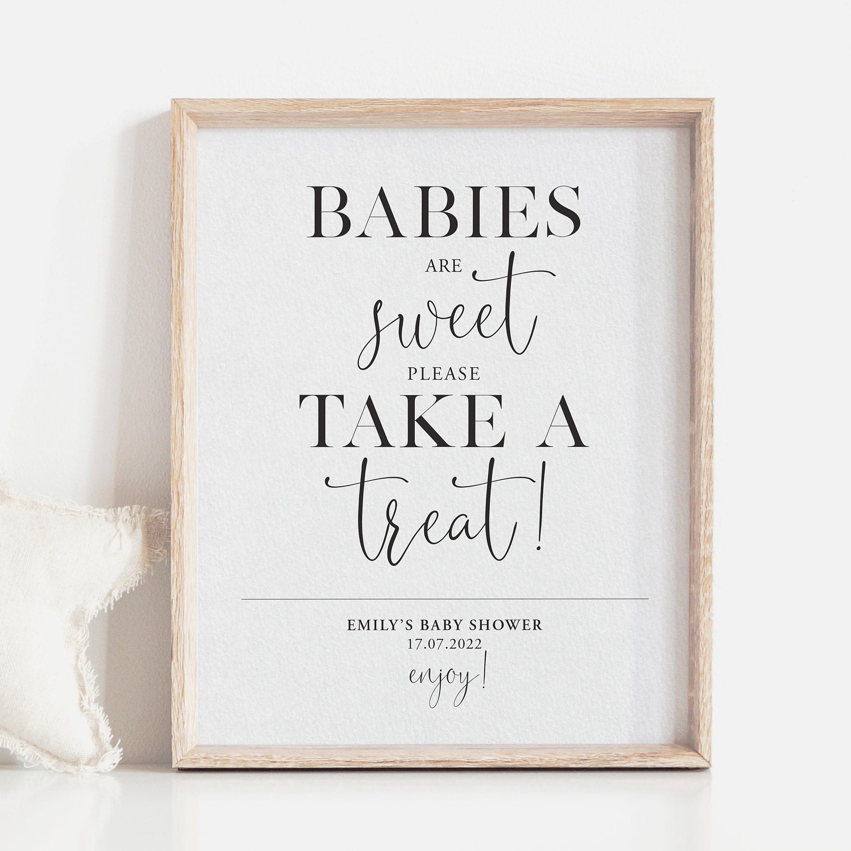 PERSONALISED BABY SHOWER Sign | Unframed Print | Babies Are Sweet ...