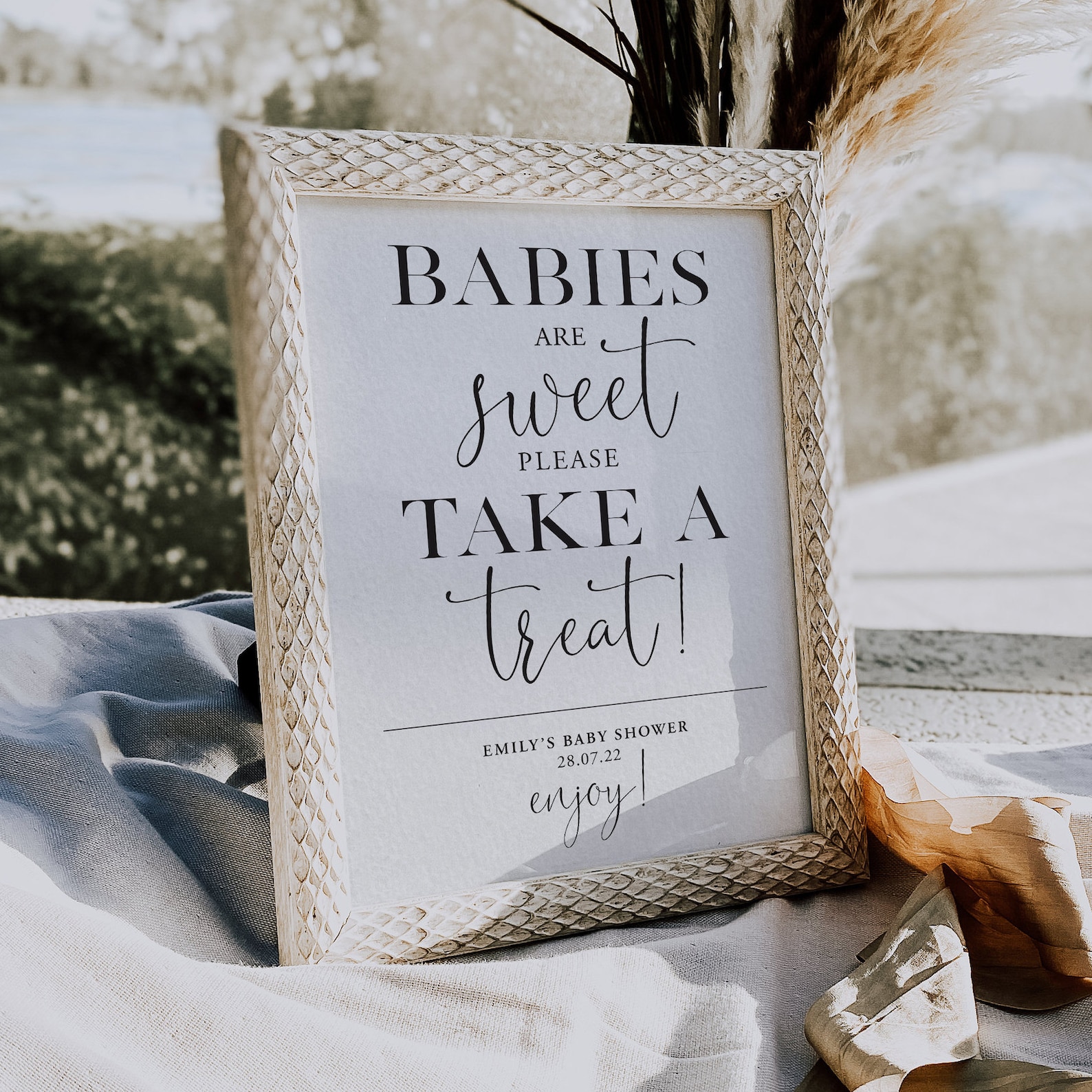 PERSONALISED BABY SHOWER sign Unframed print Babies are | Etsy