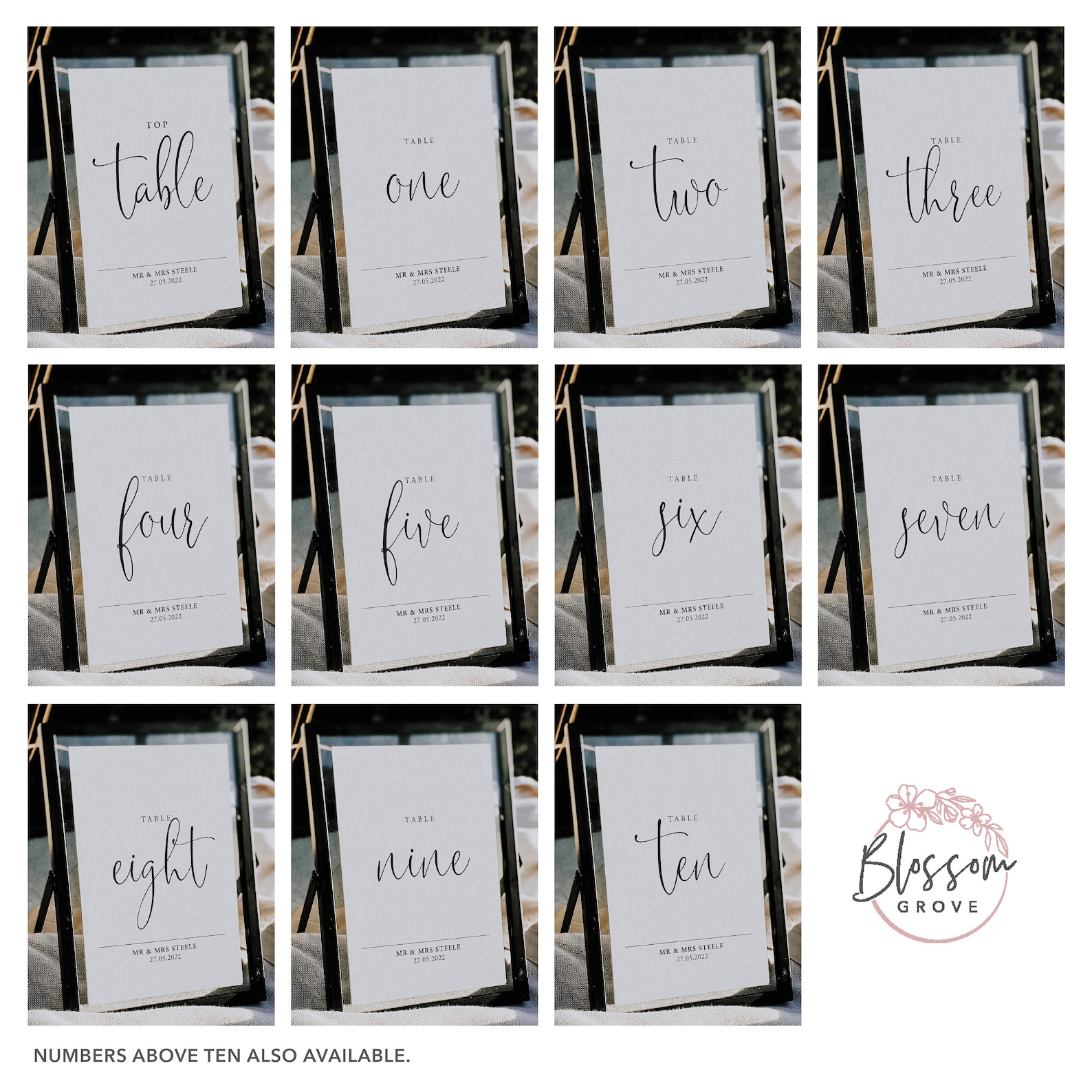 PERSONALISED TABLE NUMBERS Opt 2 | Unframed Signs | 6x4 | 7x5 | Wedding ...