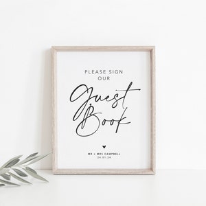 MODERN Personalised Please Sign Our Guest Book Sign - Etsy