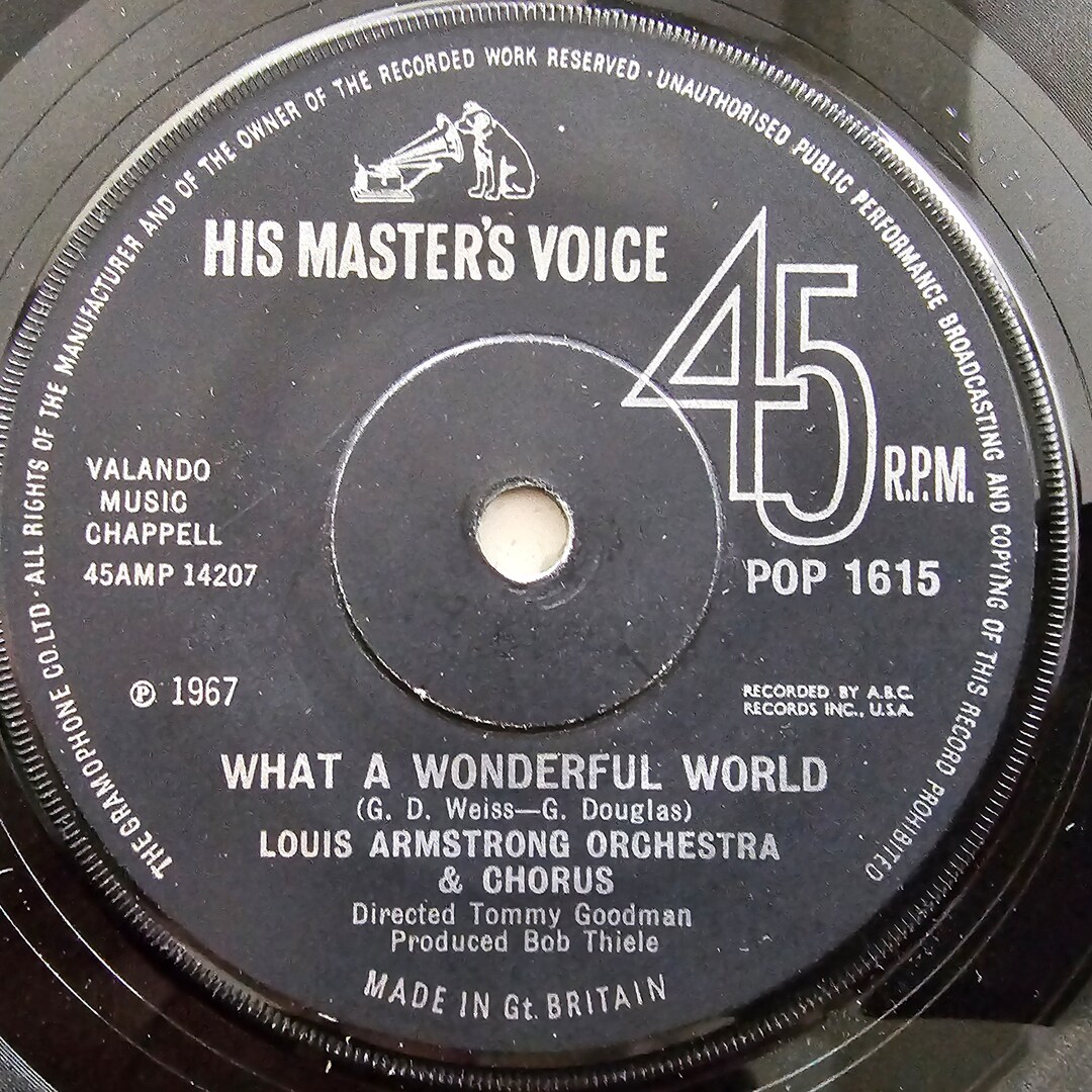 Louis Armstrong What A Wonderful World Original 1967 7 Build A Fantastic Vinyl Record Collection ...