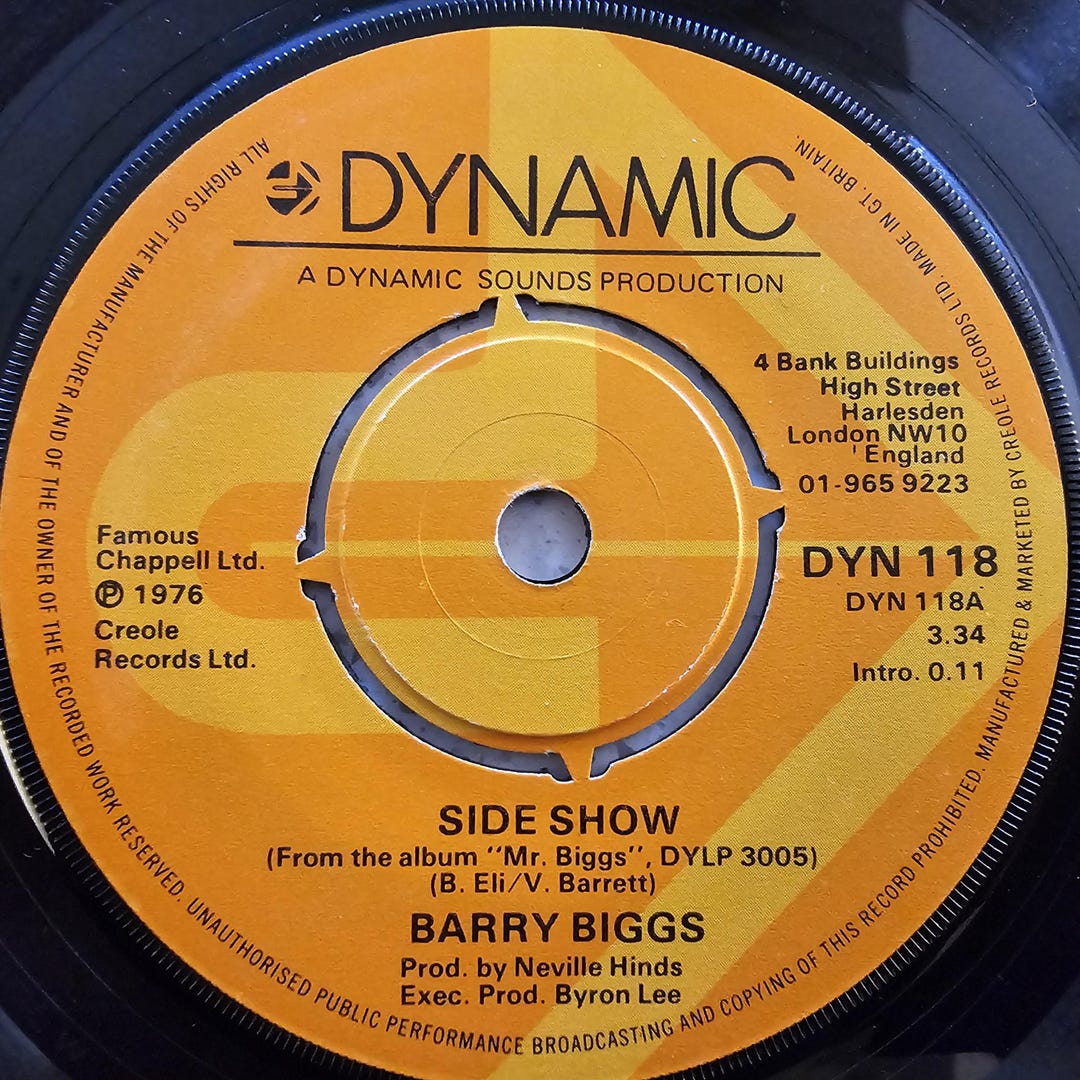 Barry Biggs - Side Show - Original 1976 UK 7" Vinyl Record - Etsy