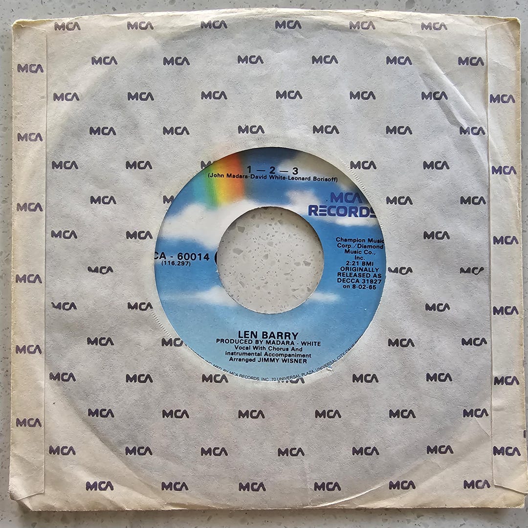 Len Barry (e) 1-2-3 / Bullseye - Northern Soul US Reissue 7" Vinyl ...