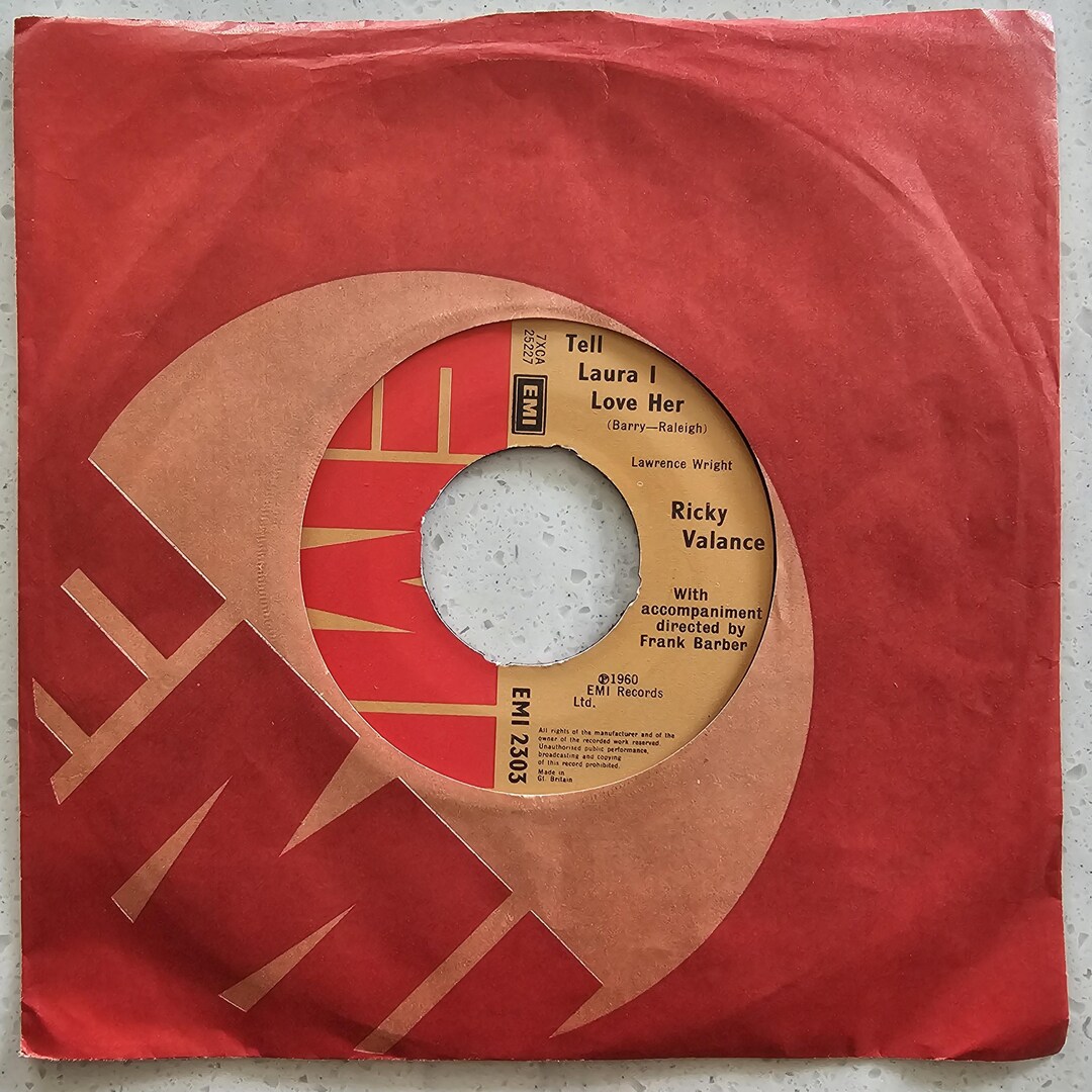 Ricky Valance (e) Tell Laura I Love Her - 1960 Jukebox Reissue 7 ...