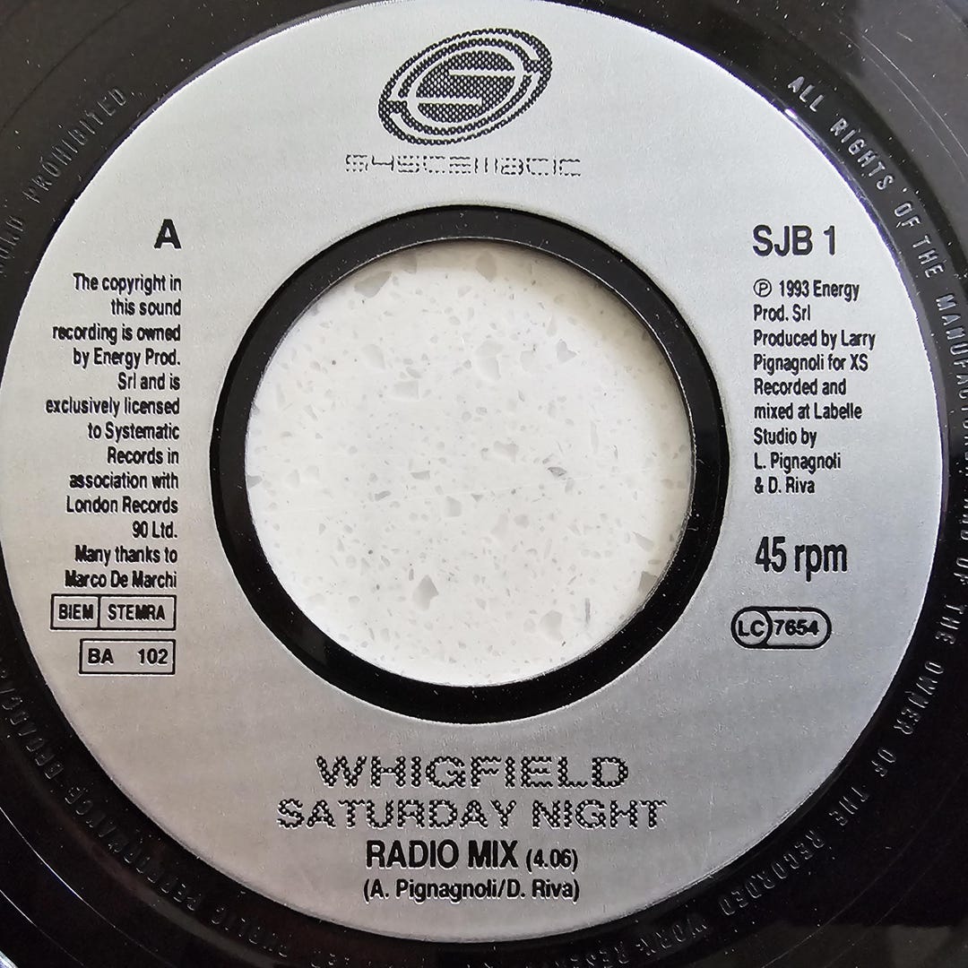 Whigfield ** Saturday Night - Original 1993 UK 7" Vinyl Record - Etsy