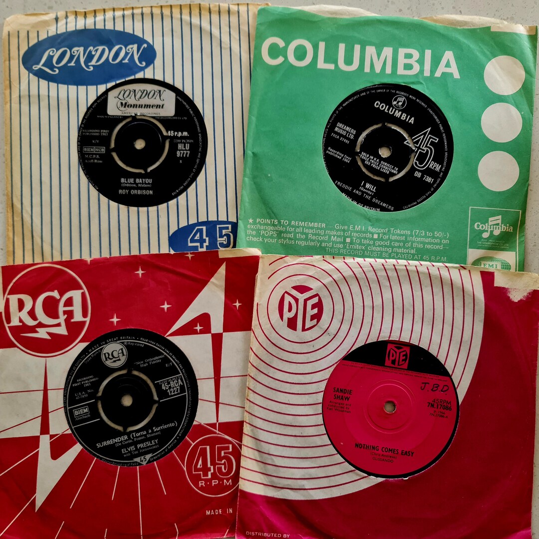 4 Classic Vinyl Record Hits From the 1960s #1 - Original 1960s 7 ...