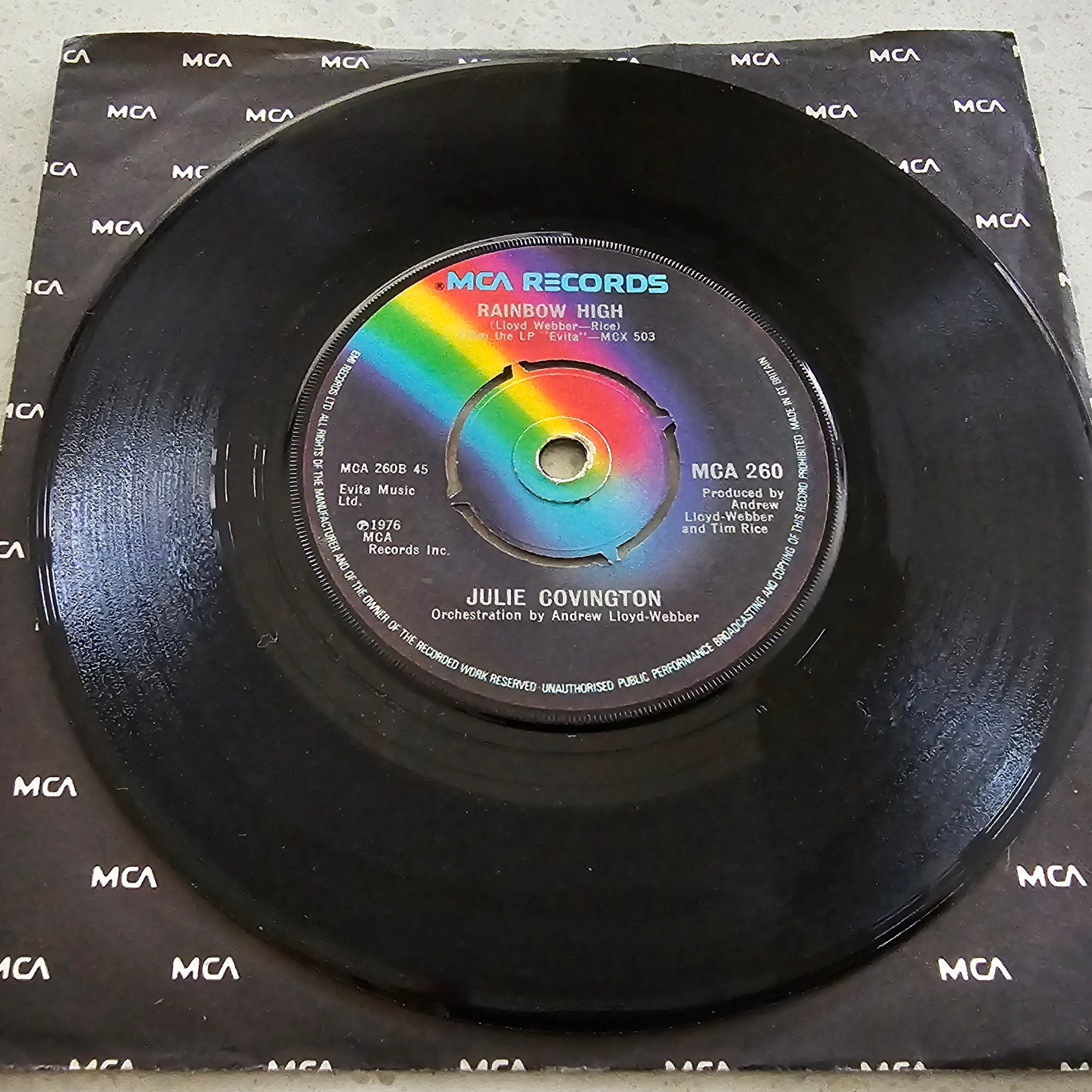 Julie Covington - Don't Cry for Me Argentina - Original 1976 - 7" | Build A Fantastic Vinyl ...