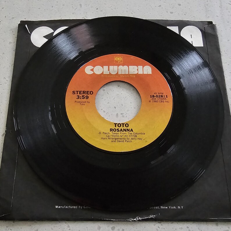 Toto - Rosanna / It's A Feeling - Original 1982 US Jukebox 7" Vinyl ...