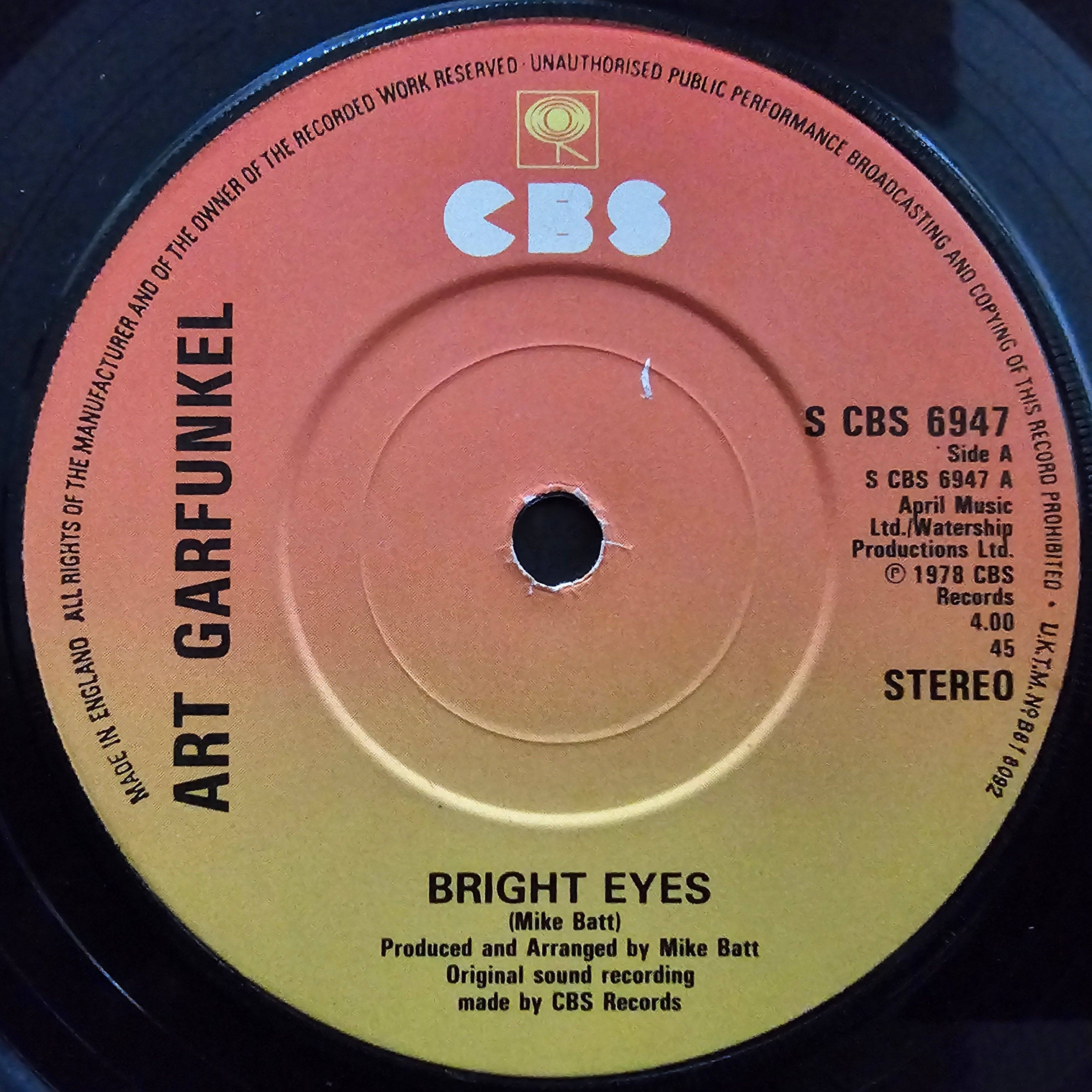 Art Garfunkel - Bright Eyes - Original 1979 - 7" Vinyl Record - Etsy