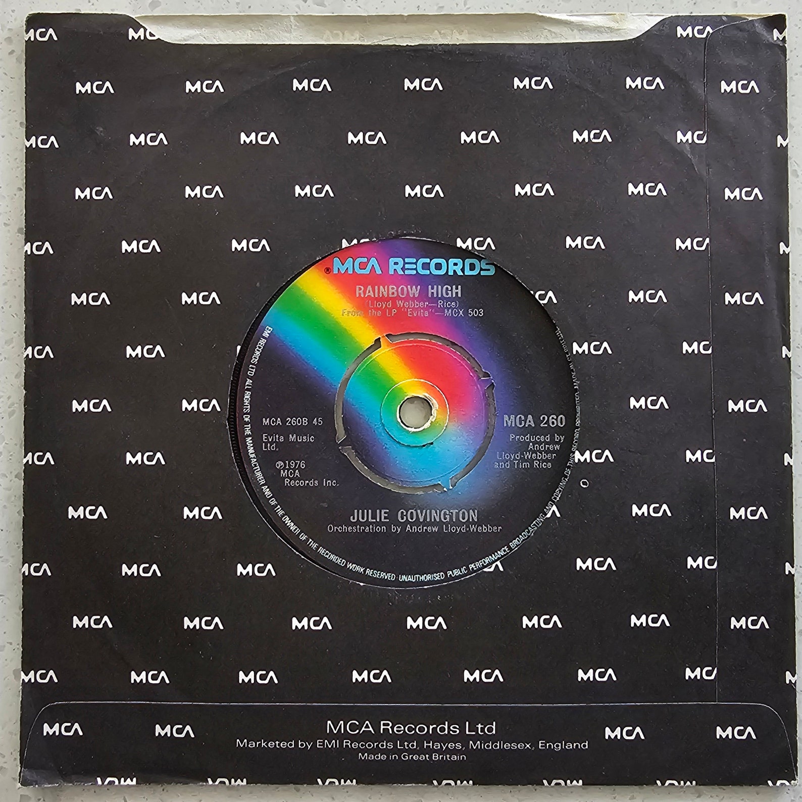 Julie Covington - Don't Cry for Me Argentina - Original 1976 - 7" | Build A Fantastic Vinyl ...