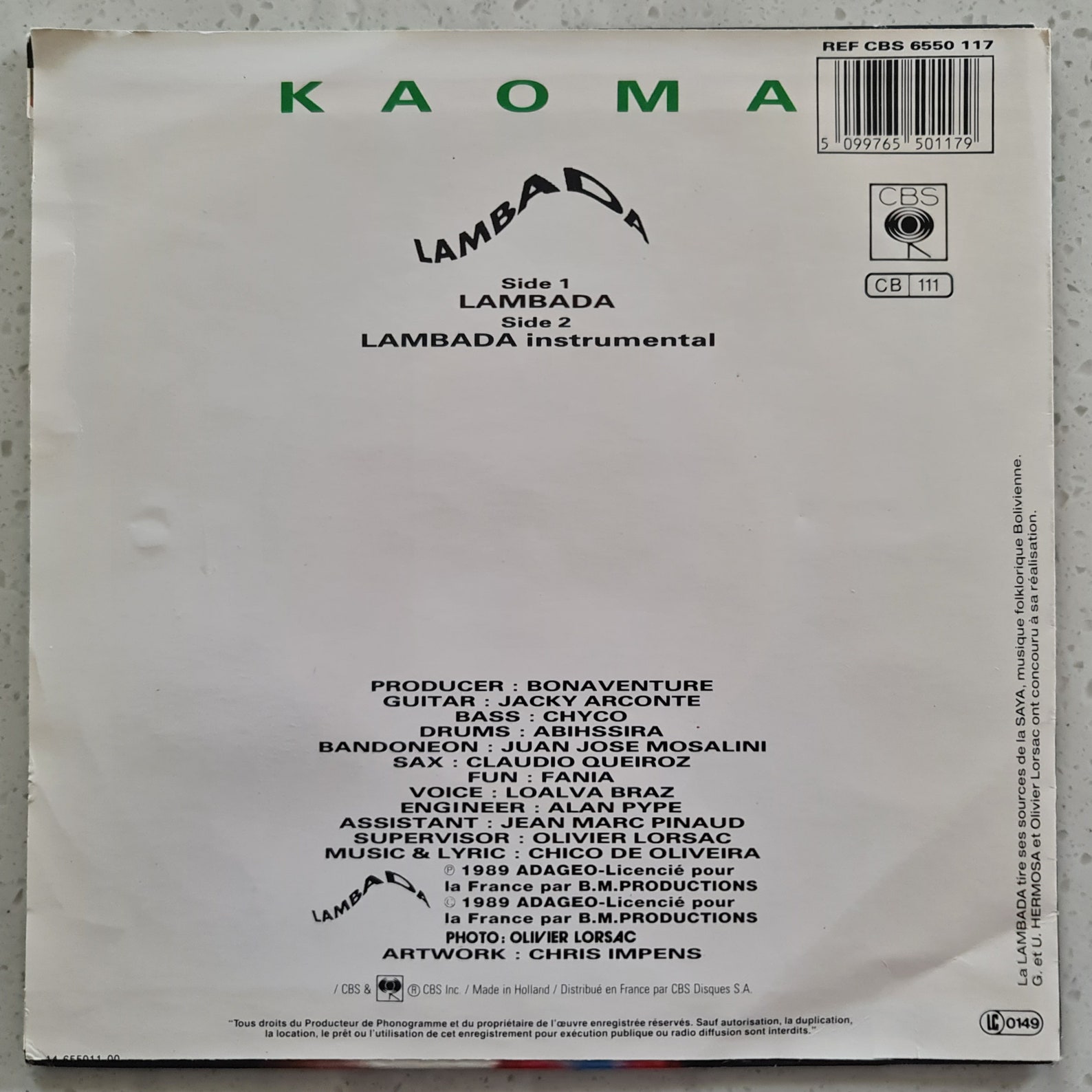 Kaoma - Lambada - Original 1989 7" P/S | Build A Fantastic Vinyl Record ...