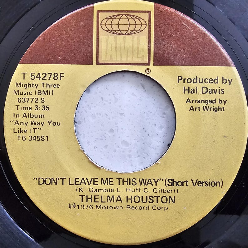 Thelma Houston - Don't Leave Me This Way - Original 1976 US Motown ...