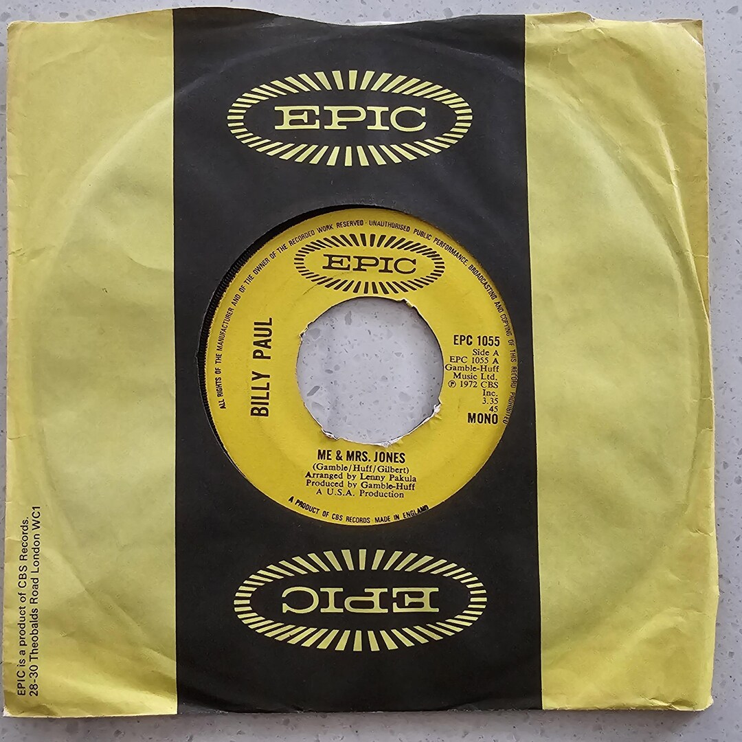 Billy Preston - Me and Mrs Jones / Your Song - Original 1972 UK 7 ...