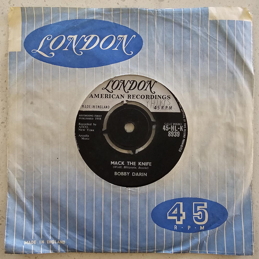 Bobby Darin - Mack the Knife - Original 1958 UK 7" Vinyl Record - Etsy