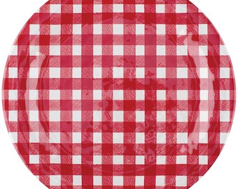 Red Gingham Plates - Etsy