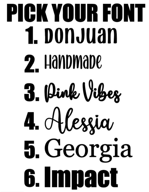 Custom Vinyl Text Decals Choose Font, Color, Size Personalized Stickers ...