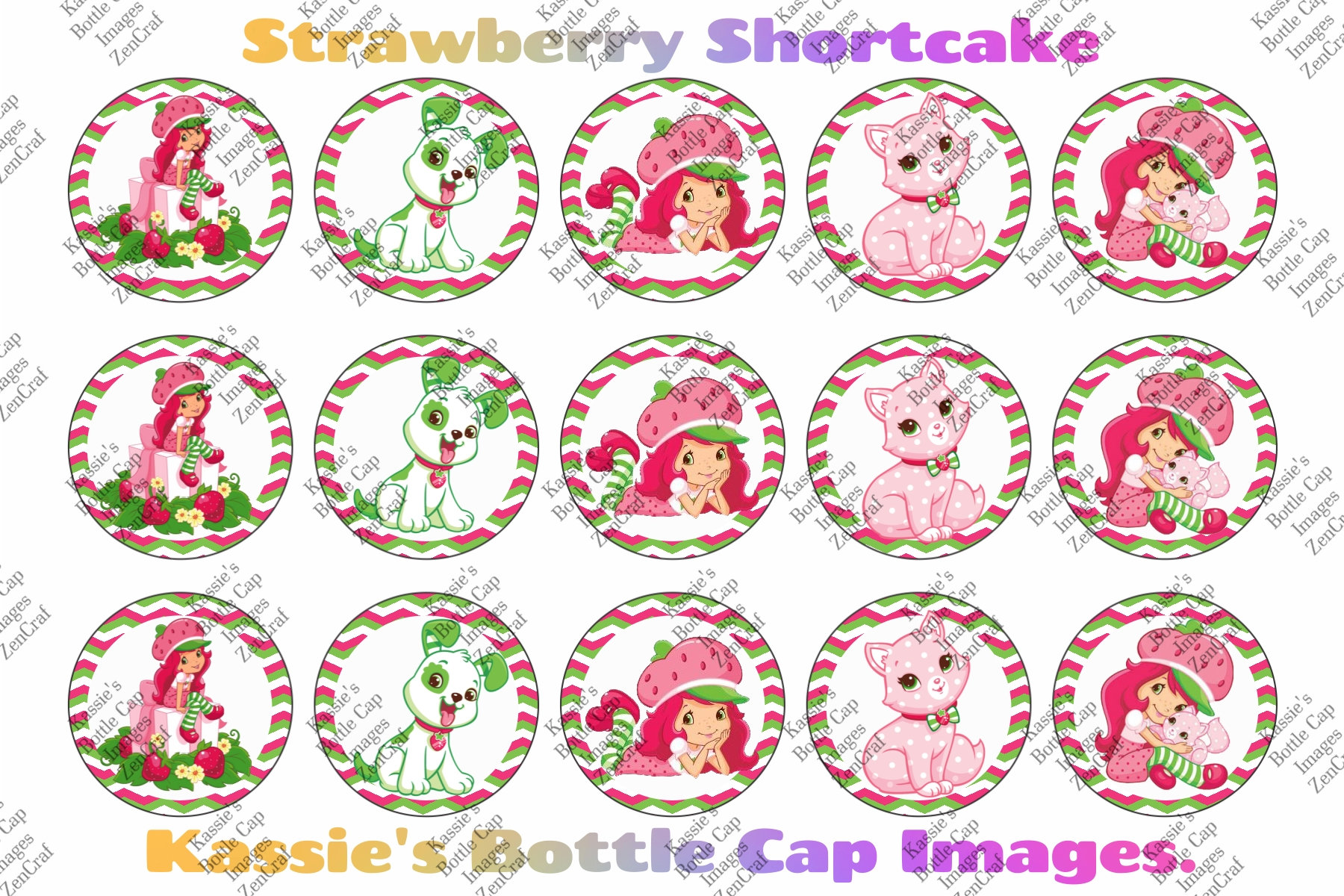 Free Printable Strawberry Shortcake Cupcake Toppers