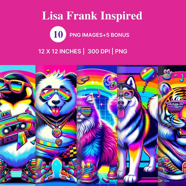 Lisa Frank Inspired Clip Art - Etsy