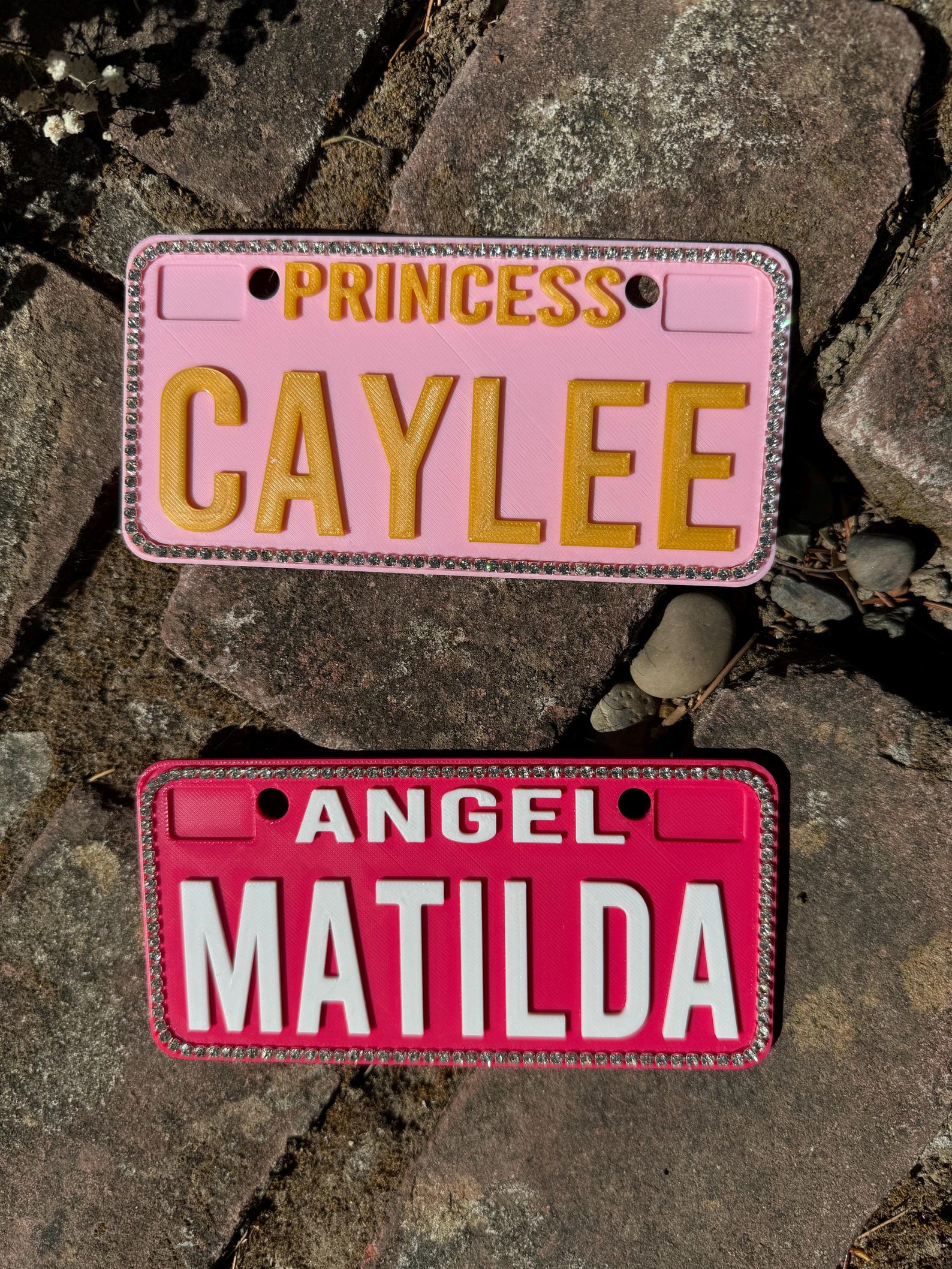 Rhinestone Border Custom License Plate: Ride on Car Toy Tag - Etsy