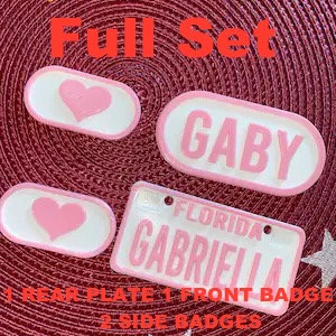 Mini LICENSE PLATES Full Set Front, Back, Both Sides Tags Personalized ...