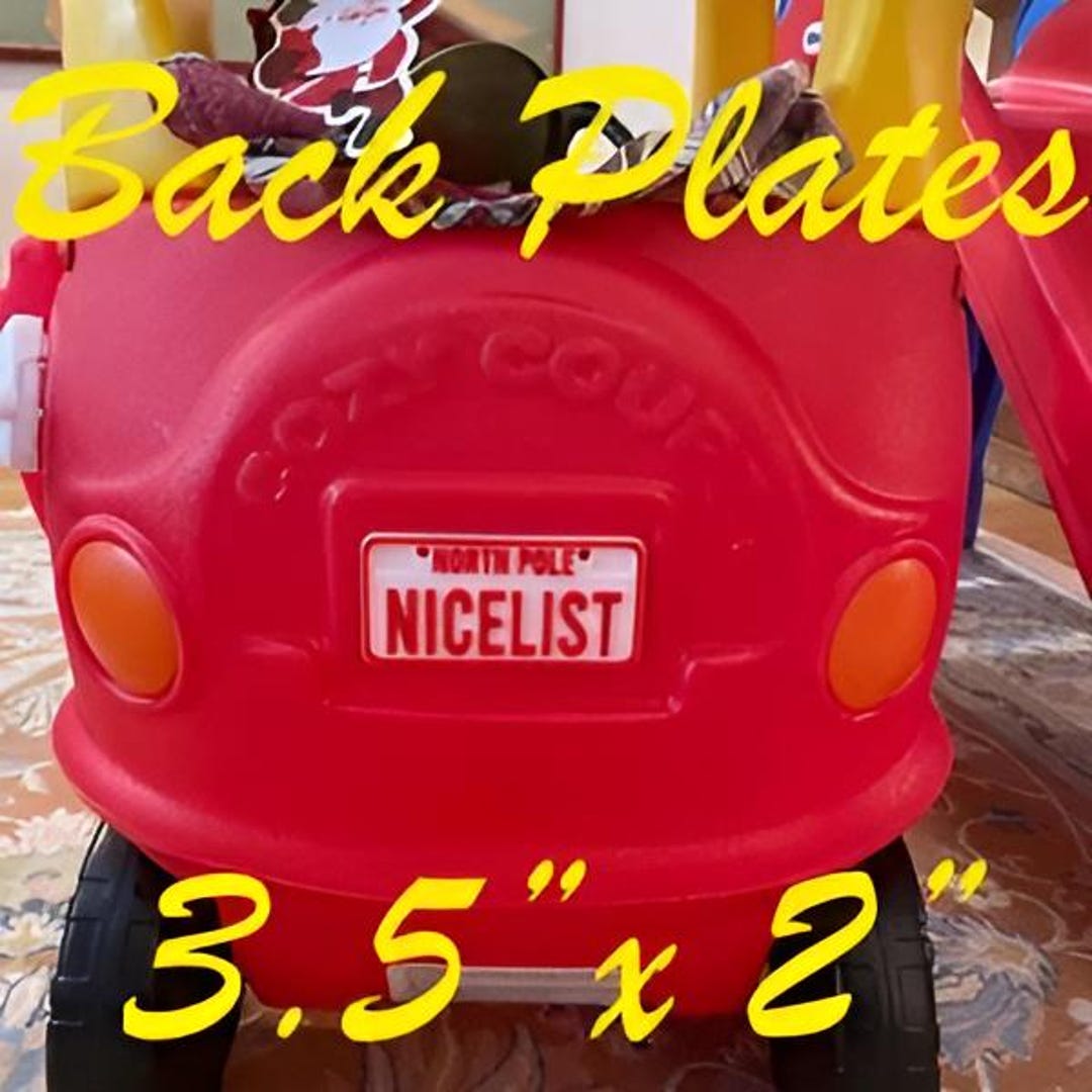 Custom Cozy Coupe Ride-on Car License Plate: Personalized Kid Wheels ...