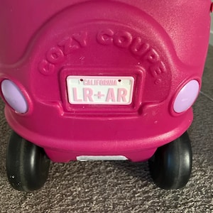 Custom License Plate Tag: 3D Printed PLA Plastic, Ride-on Car Cozy ...