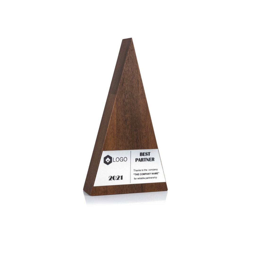 Customizable Business Partner Plaque Award Gift Engraved Wooden Trophy ...