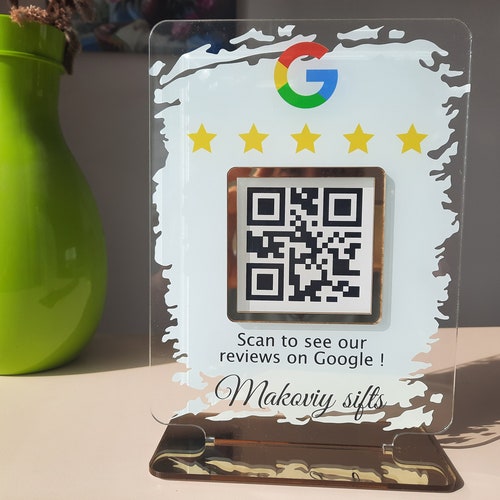 QR Code Acrylic Display Sign With Base Social Media Menu - Etsy Canada