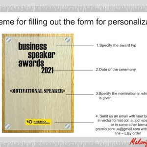 Personalized Award Business Achievement Gift Best Speaker Award Custom ...