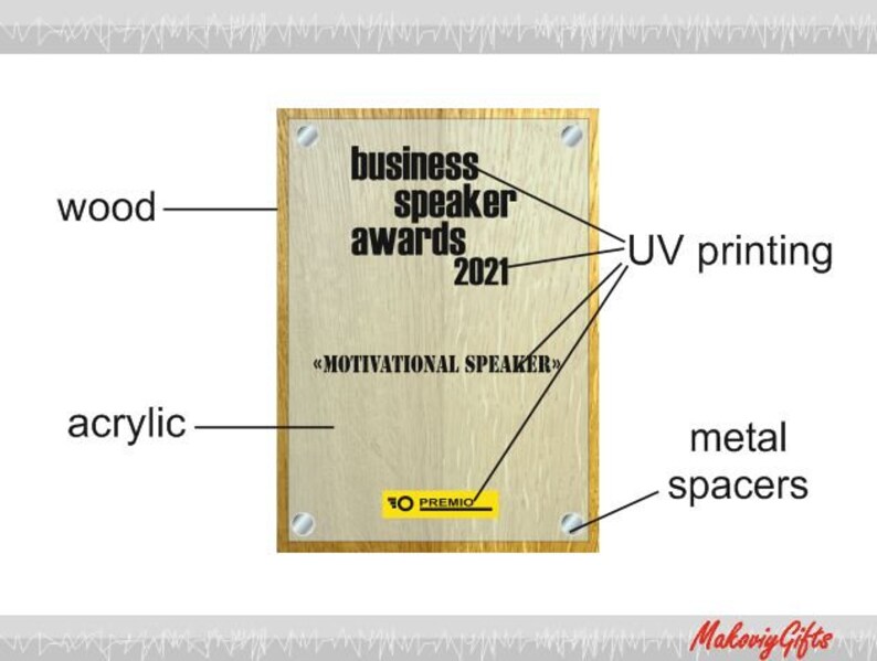 Personalized Award Business Achievement Gift Best Speaker Award Custom ...