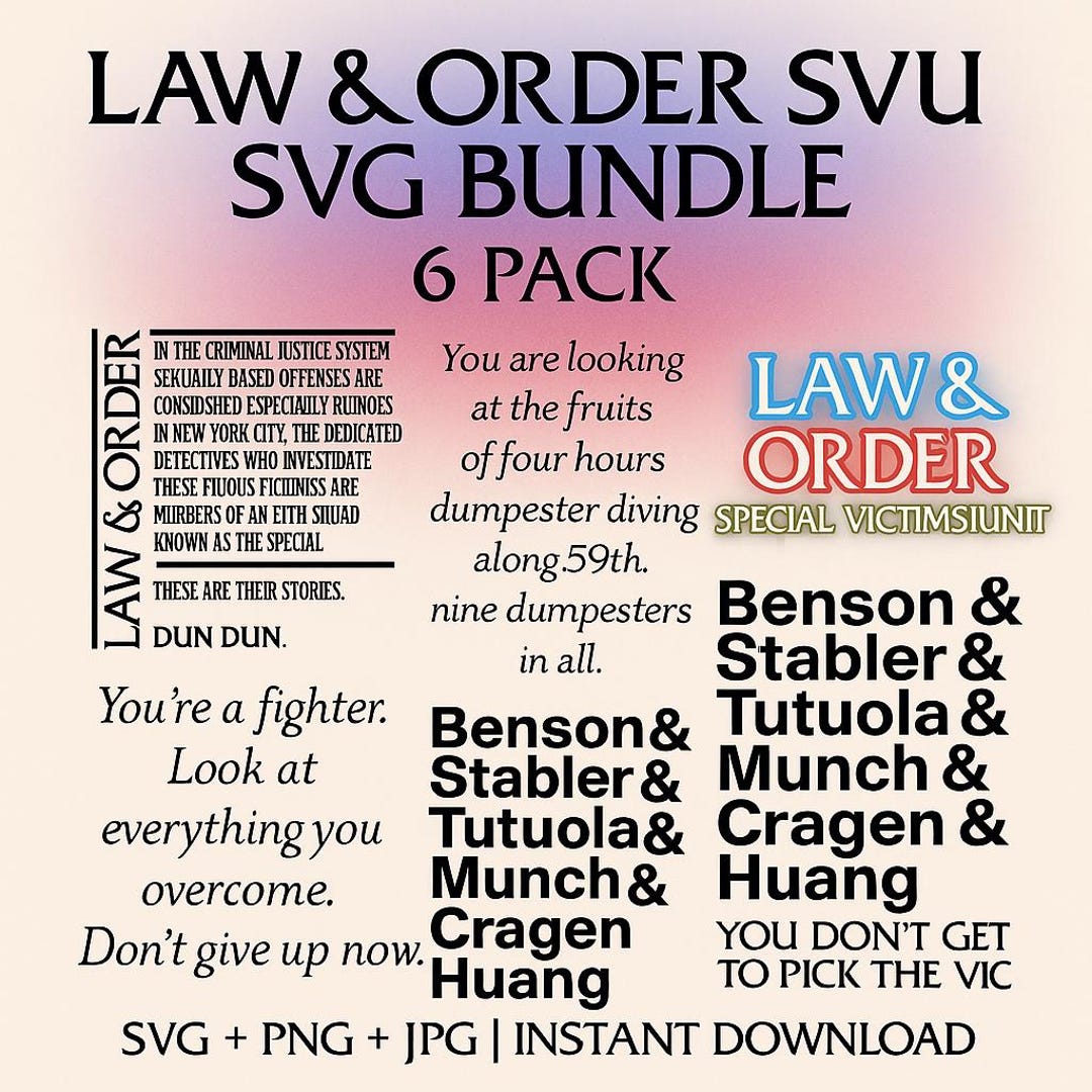 Law and Order SVU Bundle | Quotes Graphics | Digital Download for ...