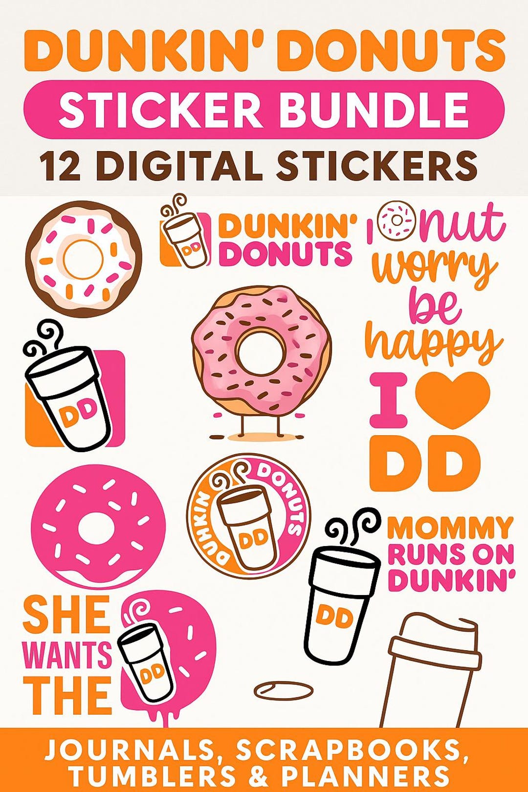 Dunkin Donuts Sticker Bundle | Coffee & Donut Digital Stickers ...
