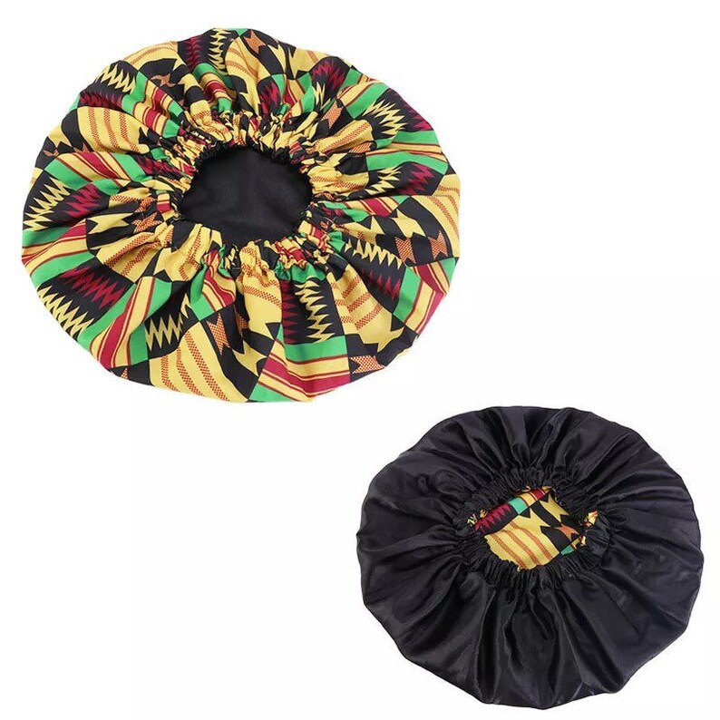 Kente African Print Satin Bonnets/ Ankara Satin Bonnet/ Satin Bonnet ...