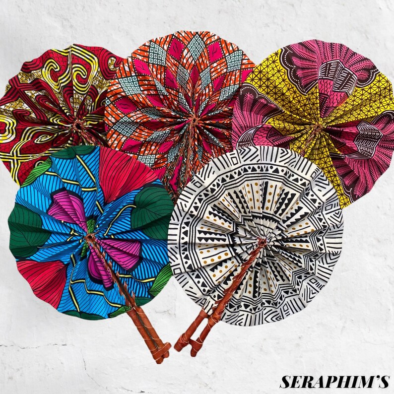 African Print Fan / Ankara Fan / Handmade Fan / Foldable Fan / - Etsy