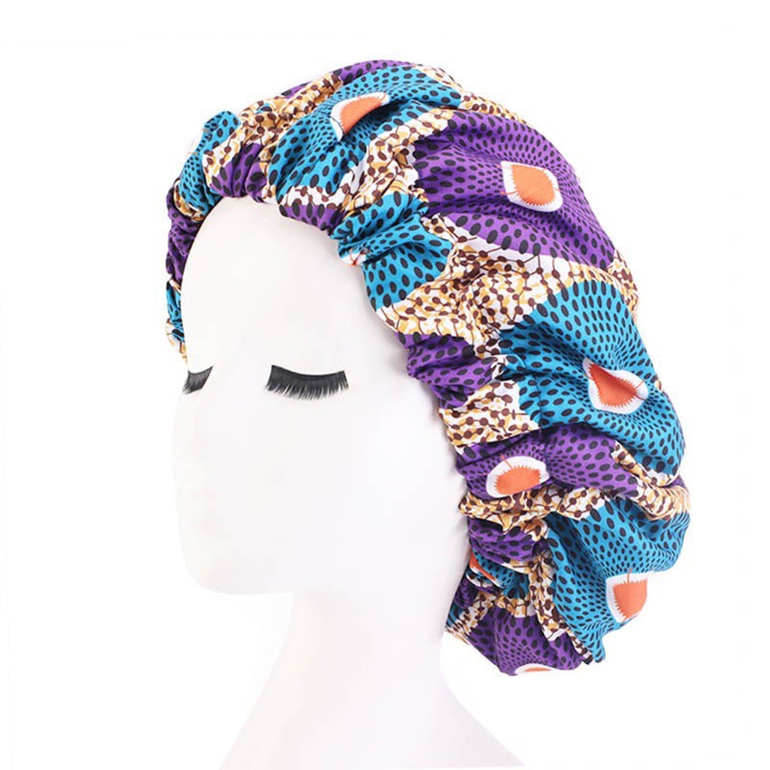 Kente African Print Satin Bonnets/ Ankara Satin Bonnet/ Satin Bonnet ...
