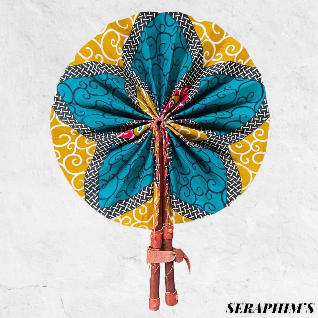 African Print Fan / Ankara Fan / Handmade Fan / Foldable Fan / Kente ...