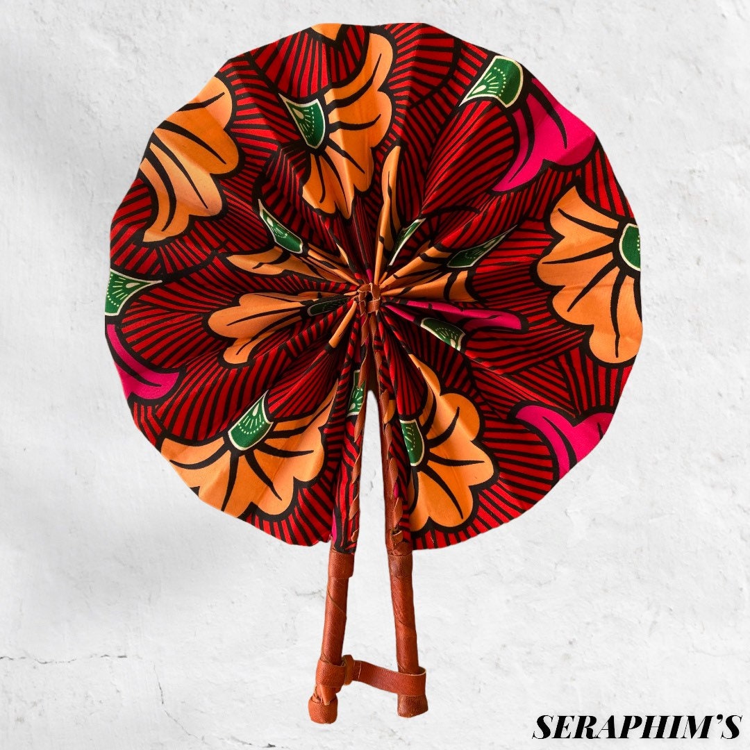 African Print Fan / Ankara Fan / Handmade Fan / Foldable Fan / Kente ...