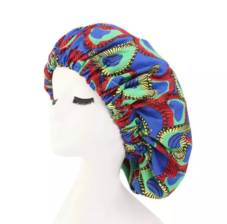Kente African Print Satin Bonnets/ Ankara Satin Bonnet/ Satin Bonnet ...