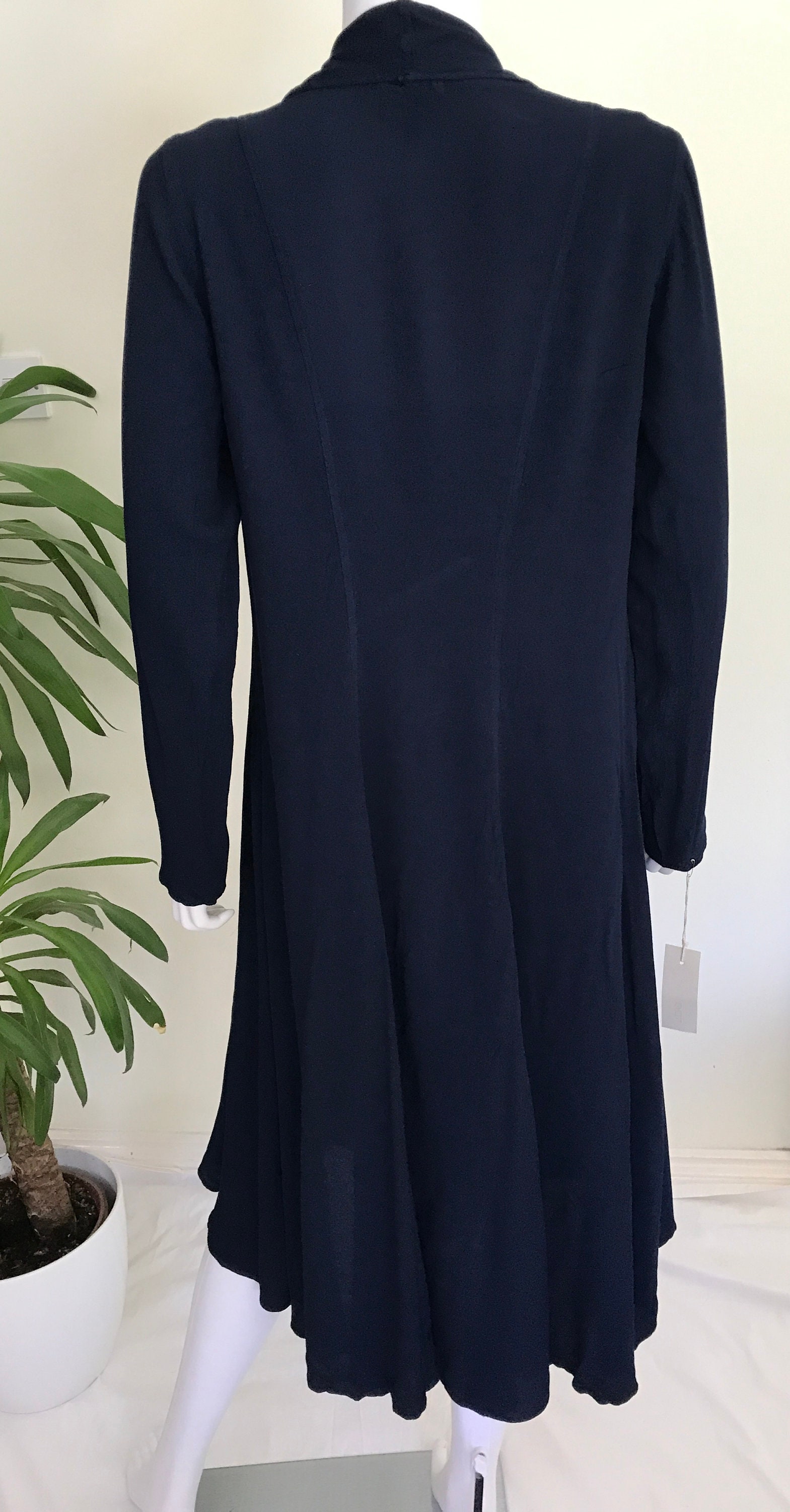 Vintage Ghost Dark Blue Duster Coat Jacket XS S Midi Length - Etsy