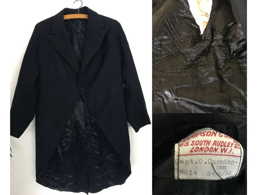Simpson & Son Audley Street London Black Wool Men’s Tailcoat, 1953 ...