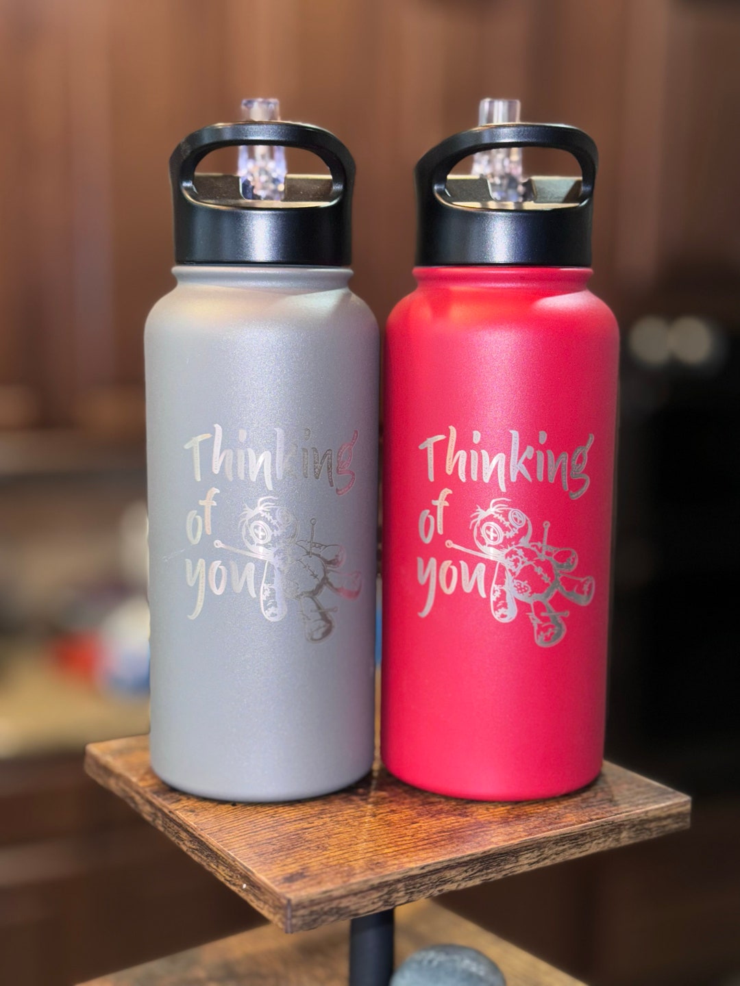 Thinking of You Voodoo 32oz Water Bottle With Two Tops straw and Screw ...