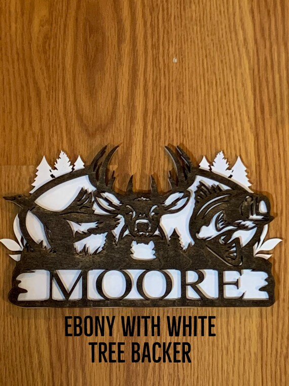 Duck Deer Fish Sign Duck Hunter Door Hanger Custom Name | Etsy