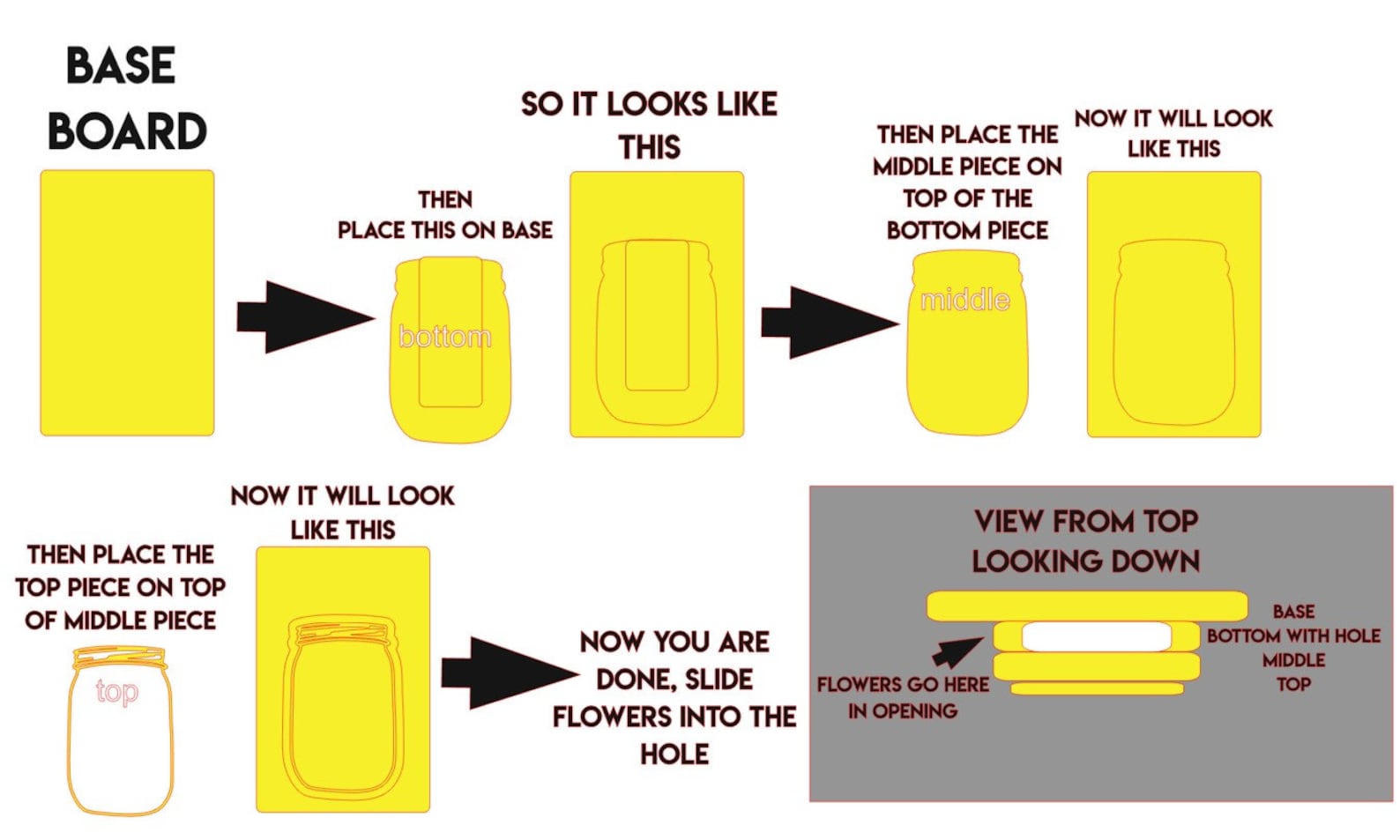 Flower Vase Base for Hand Picked Flowers SVG Spring Laser - Etsy