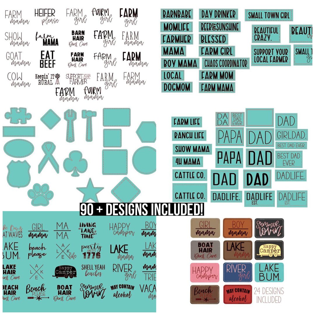 Digital Cut File Svg | Summer Hat Bundle Svg | Leather Patch Sayings ...